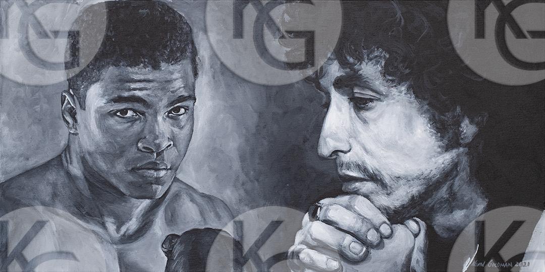 048 Muhammad Ali with Bob Dylan – The Art of Kevin Goldman